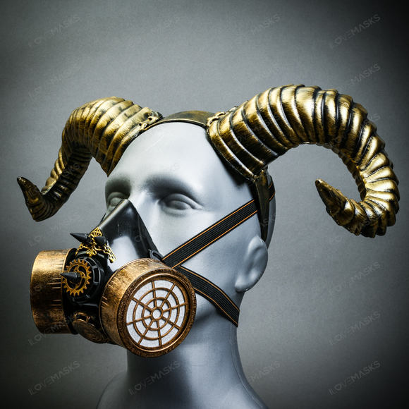 ILOVEMASKS | Accessories | Gold Devil Ram Horn Headband W Gold Party ...